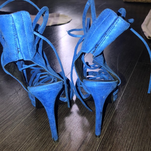 Zara | Shoes | Cobalt Blue Ankle Wrap Heels | Poshmark